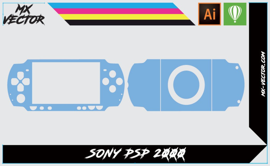 Templates Design Skin Cover Games Console Sony PSP 2000| MX-Vector.com